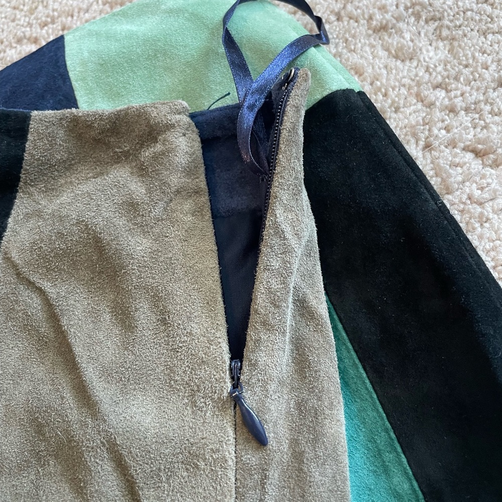 Patchwork Suede Skirt - Gem